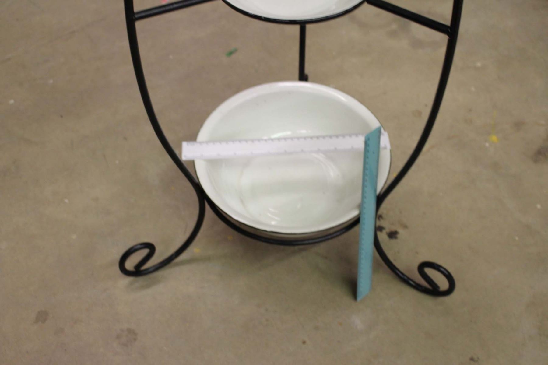 Vintage Wash Stand- Metal Frame w/Enamel Buckets & Water Pitcher