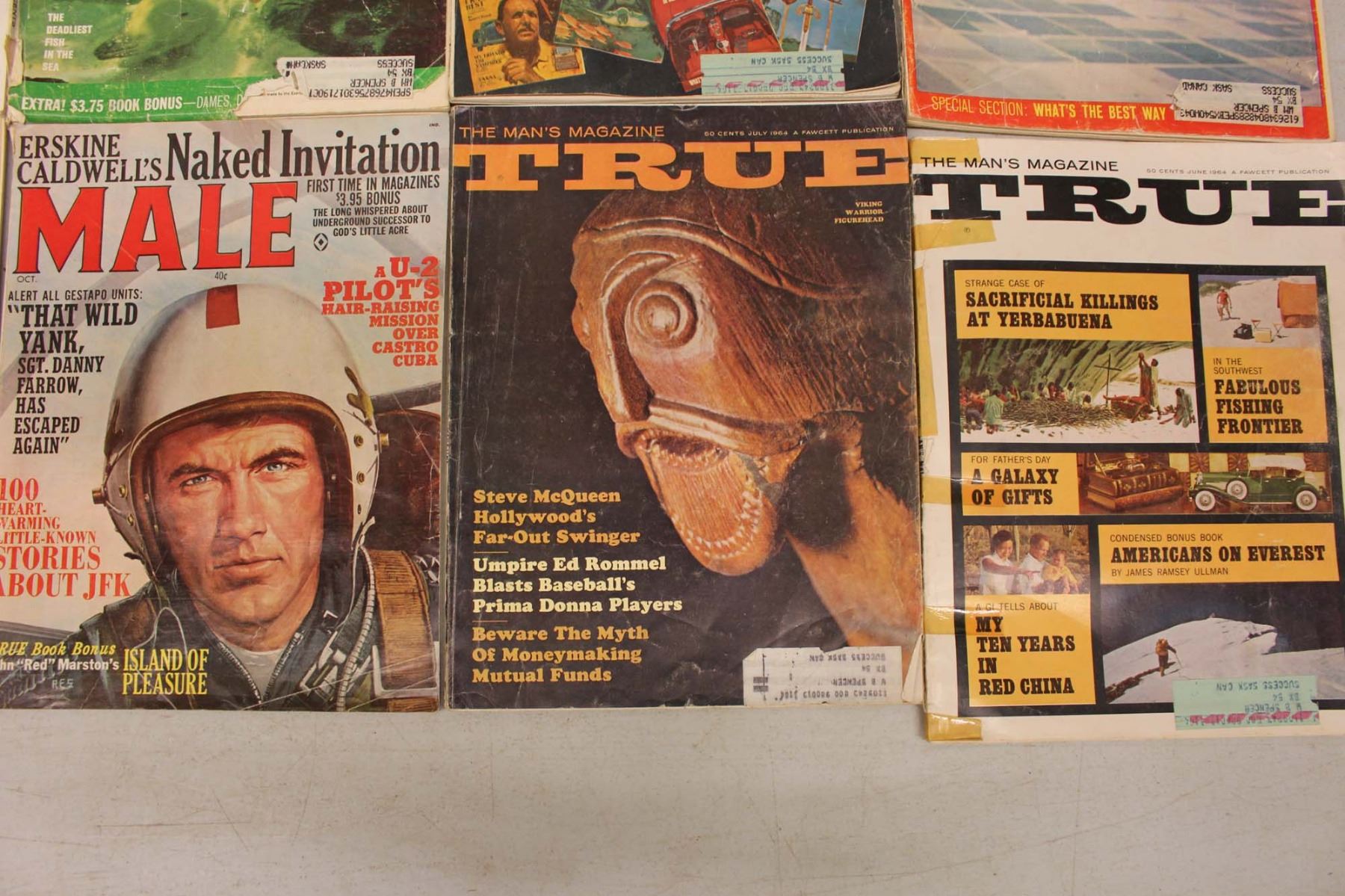 Lot Of Vintage True And Argosy Mens Magazines, 60's