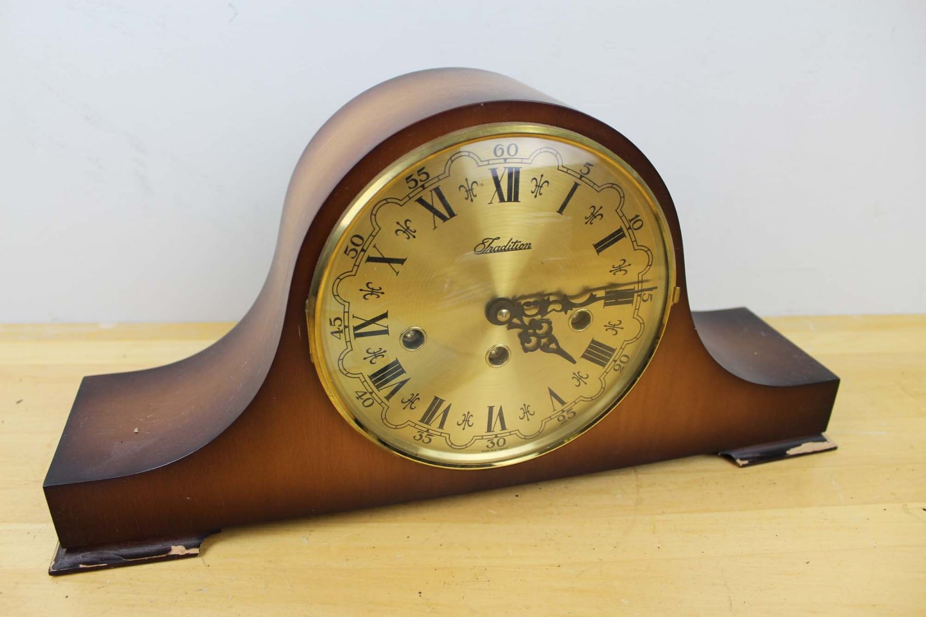 West Germany Ergo Key Wind Mechanical Chime Mantle Clock W/ Key ...