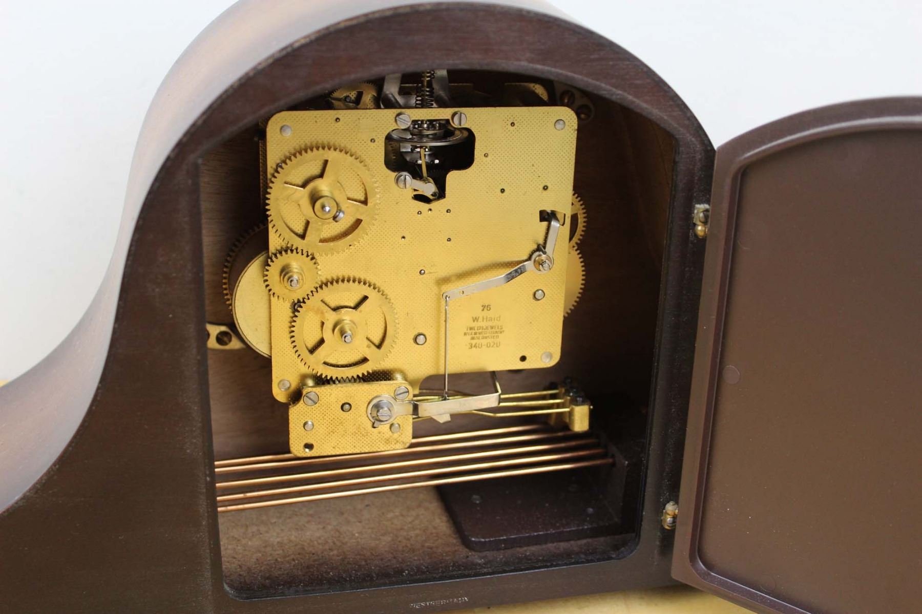 West Germany Ergo Key Wind Mechanical Chime Mantle Clock W/ Key ...
