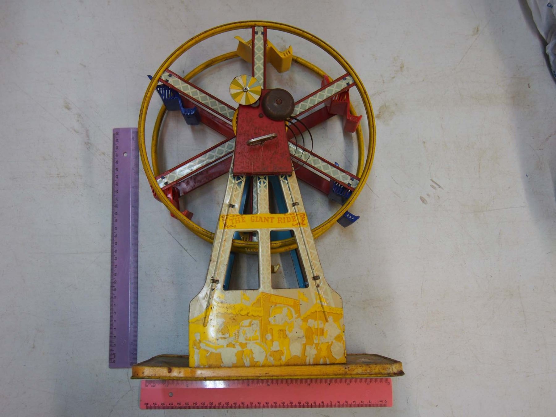 Large Tin Toy Wind-up Ferris Wheel