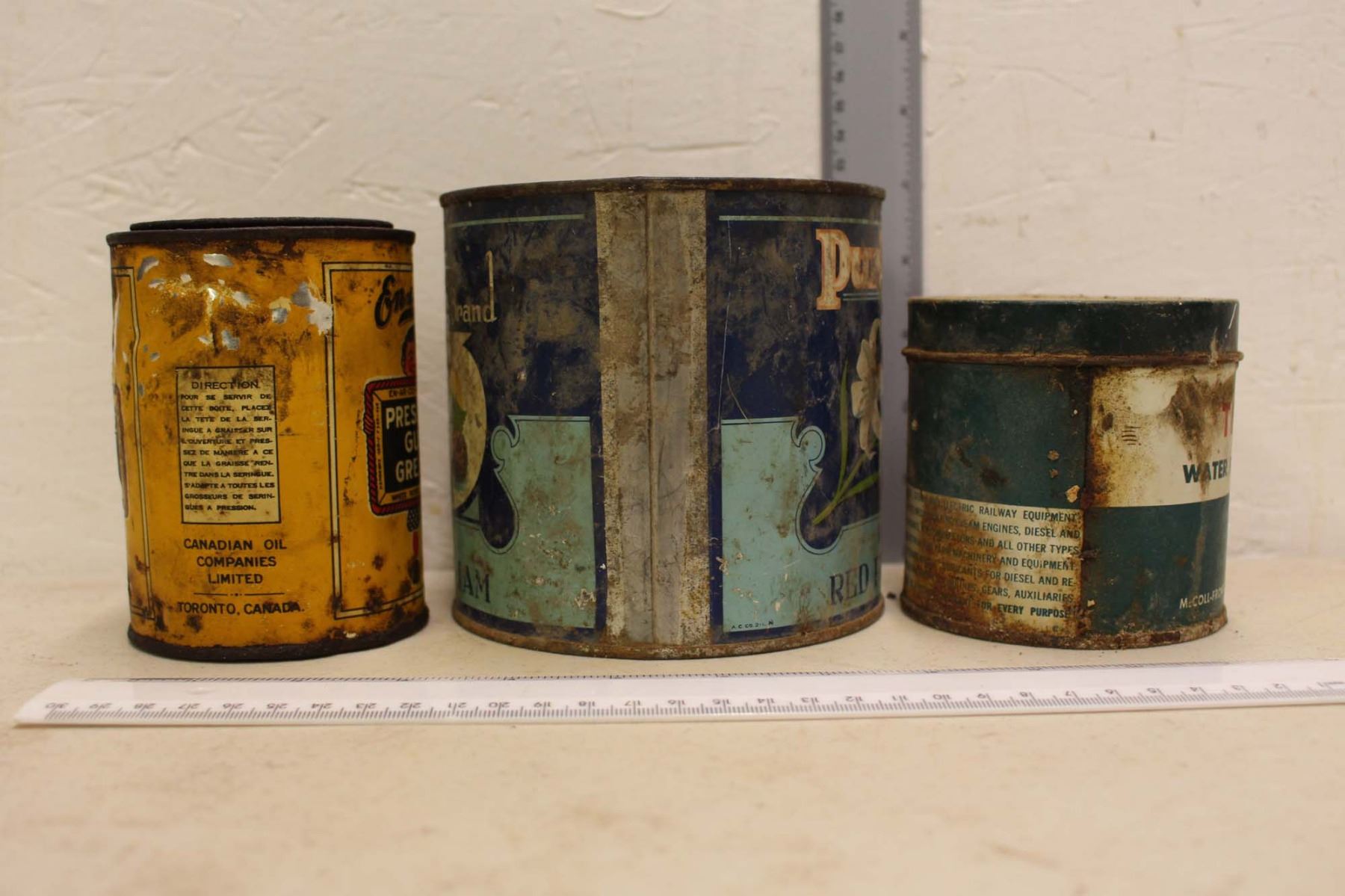 Texaco Water Pump Grease Tin (Full), En-Ar-Co Pressure Gun Grease Tin ...