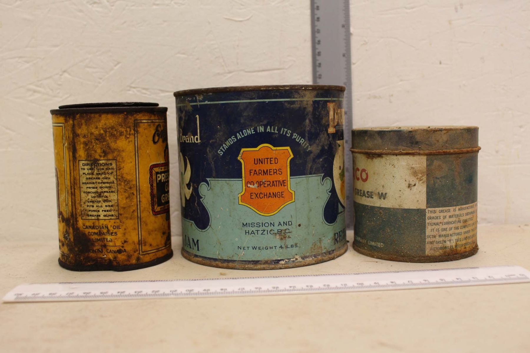 Texaco Water Pump Grease Tin (Full), En-Ar-Co Pressure Gun Grease Tin ...