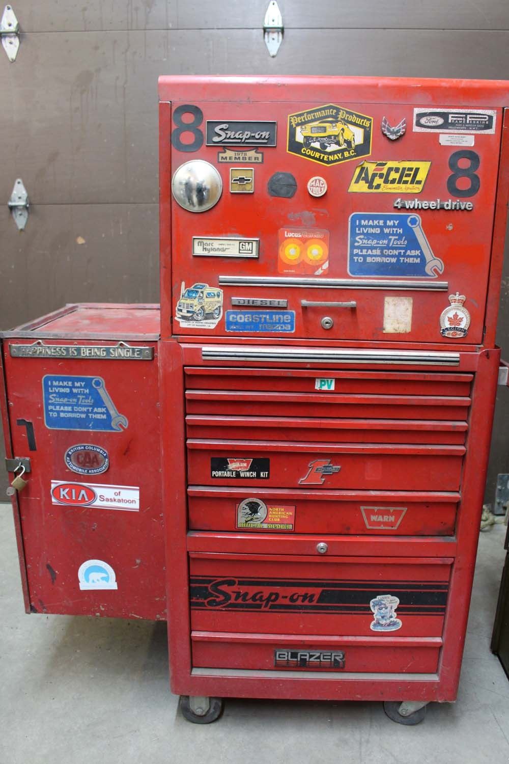 Snap-On Blazer Tool Chest- 3 Pieces, On Wheels- Sold Together w ...