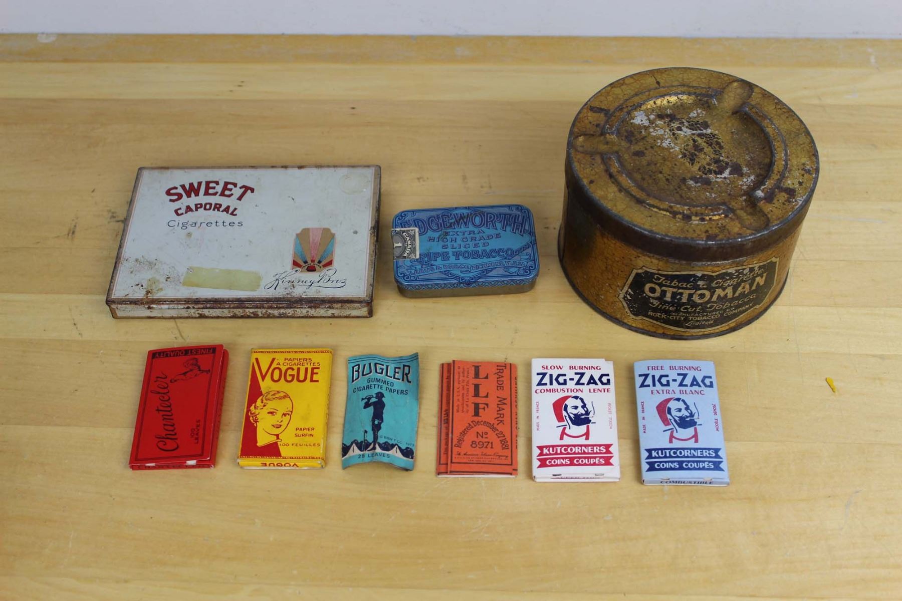 Lot Vintage Rolling Papers And Tins