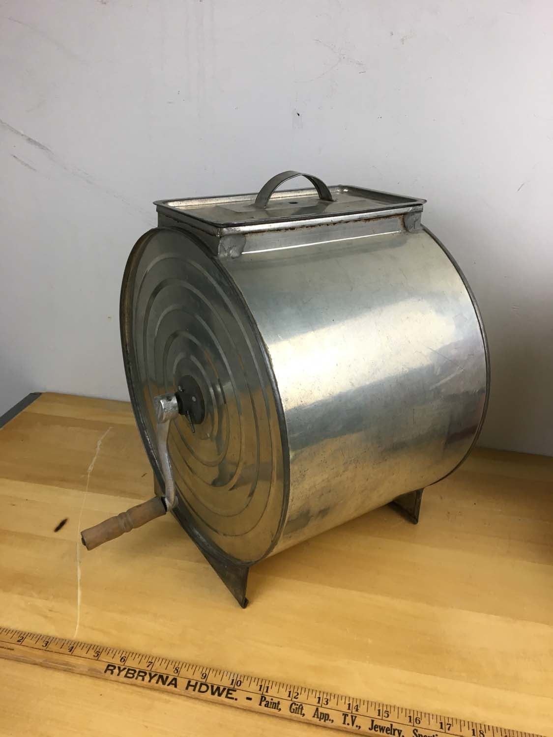 Antique Metal Butter Churn