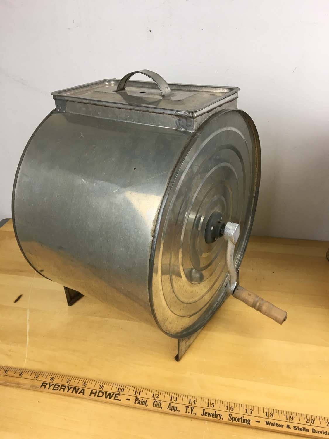 Antique Metal Butter Churn