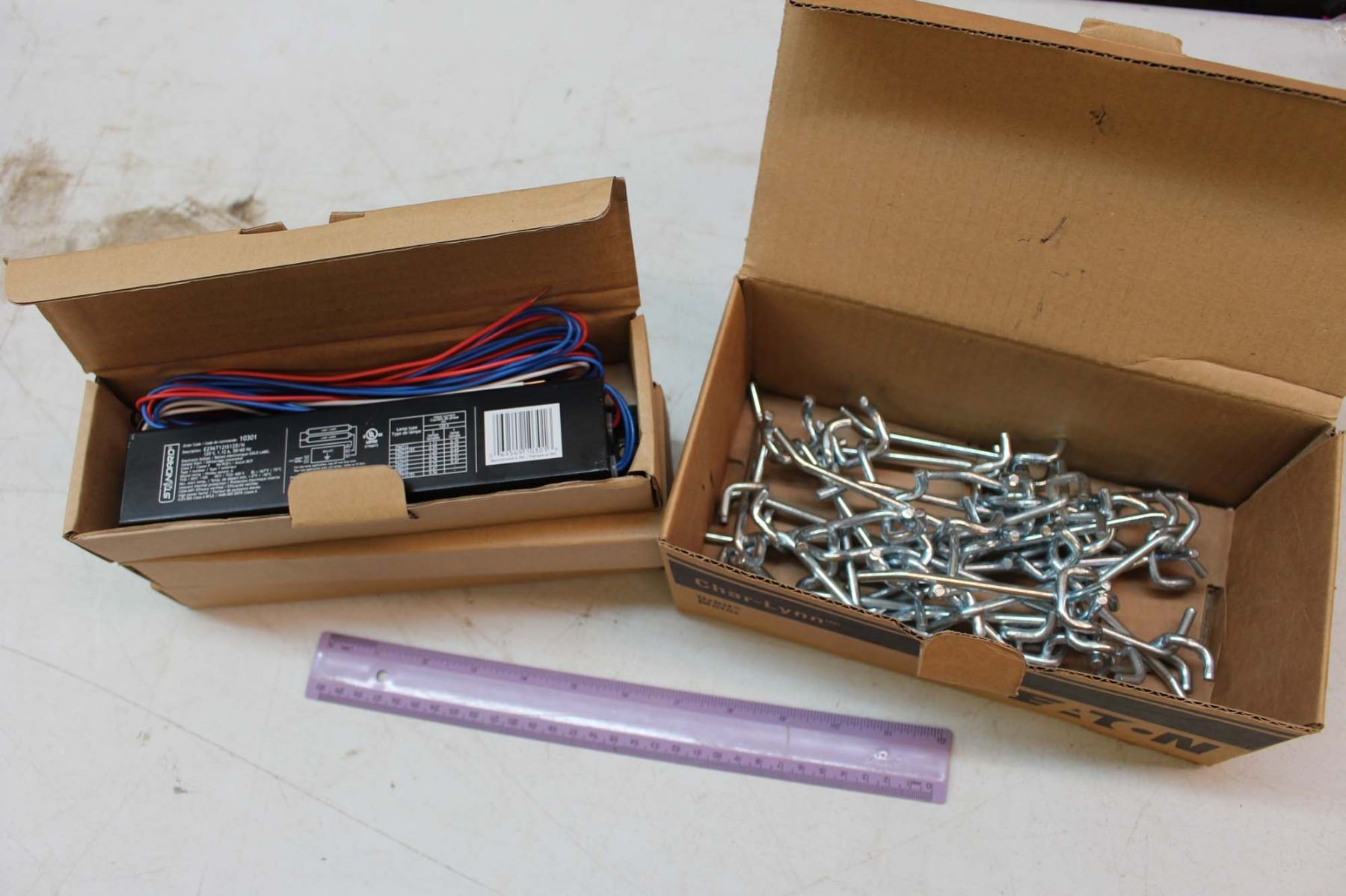 Lot of New Hooks & 3 Standard Electronic Ballasts