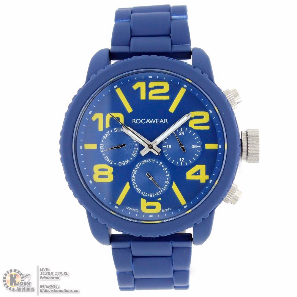 16) ROCAWEAR BRACELET ENAMEL BEZEL MENS WATCH