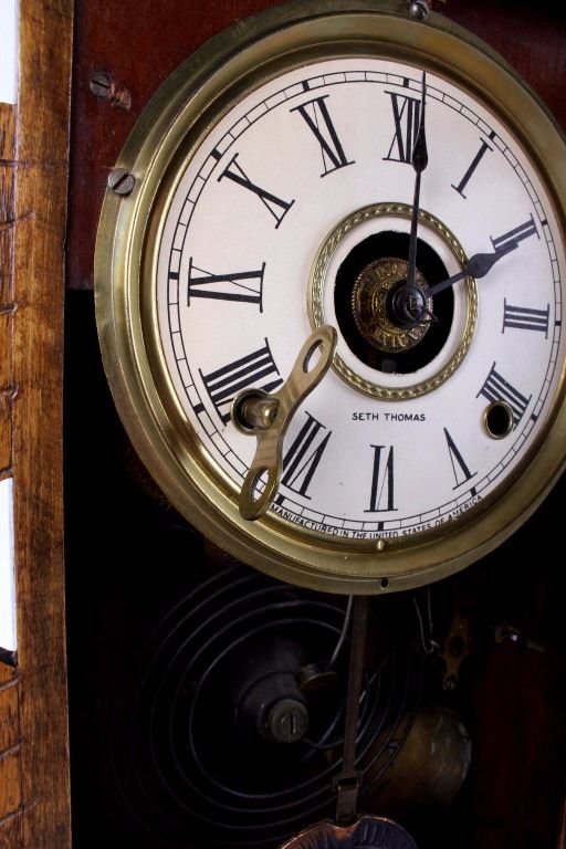 Antique Seth Thomas Oak "Kitchen" Clock