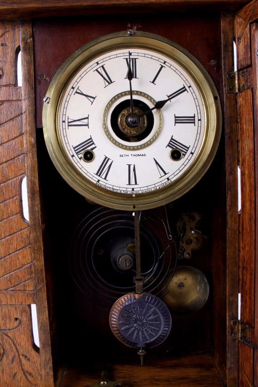 Antique Seth Thomas Oak "Kitchen" Clock