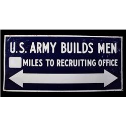 WW1 Era "U.S" Army Builds Men" Recruiting Sign