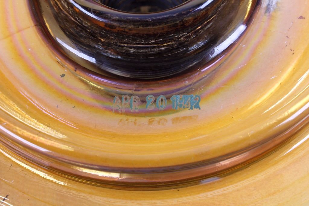 Pyrex Carnival Glass Insulator Circa 1942