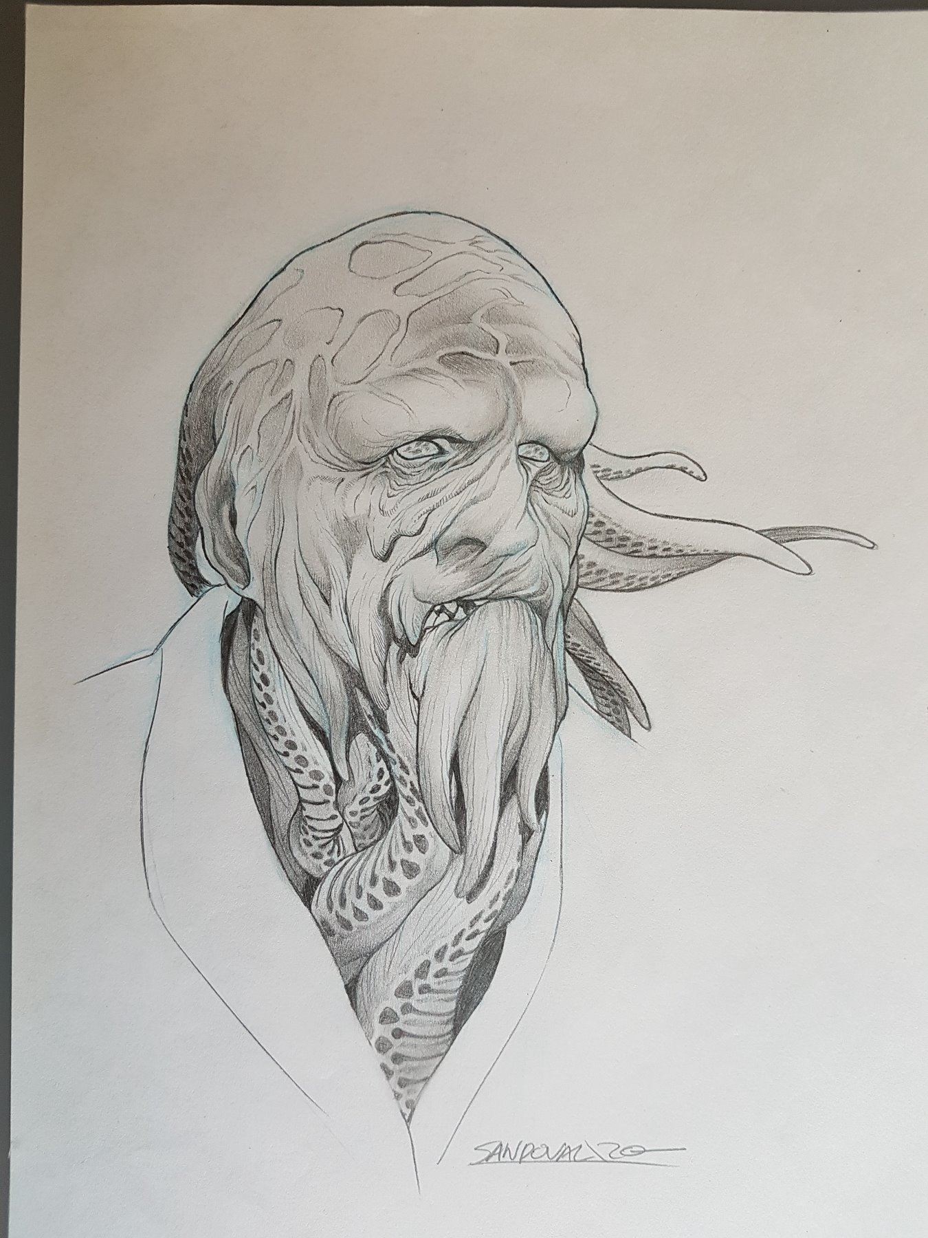 Dagon (2001) Paco Rabal Makeup Original Previous Concept Art #1