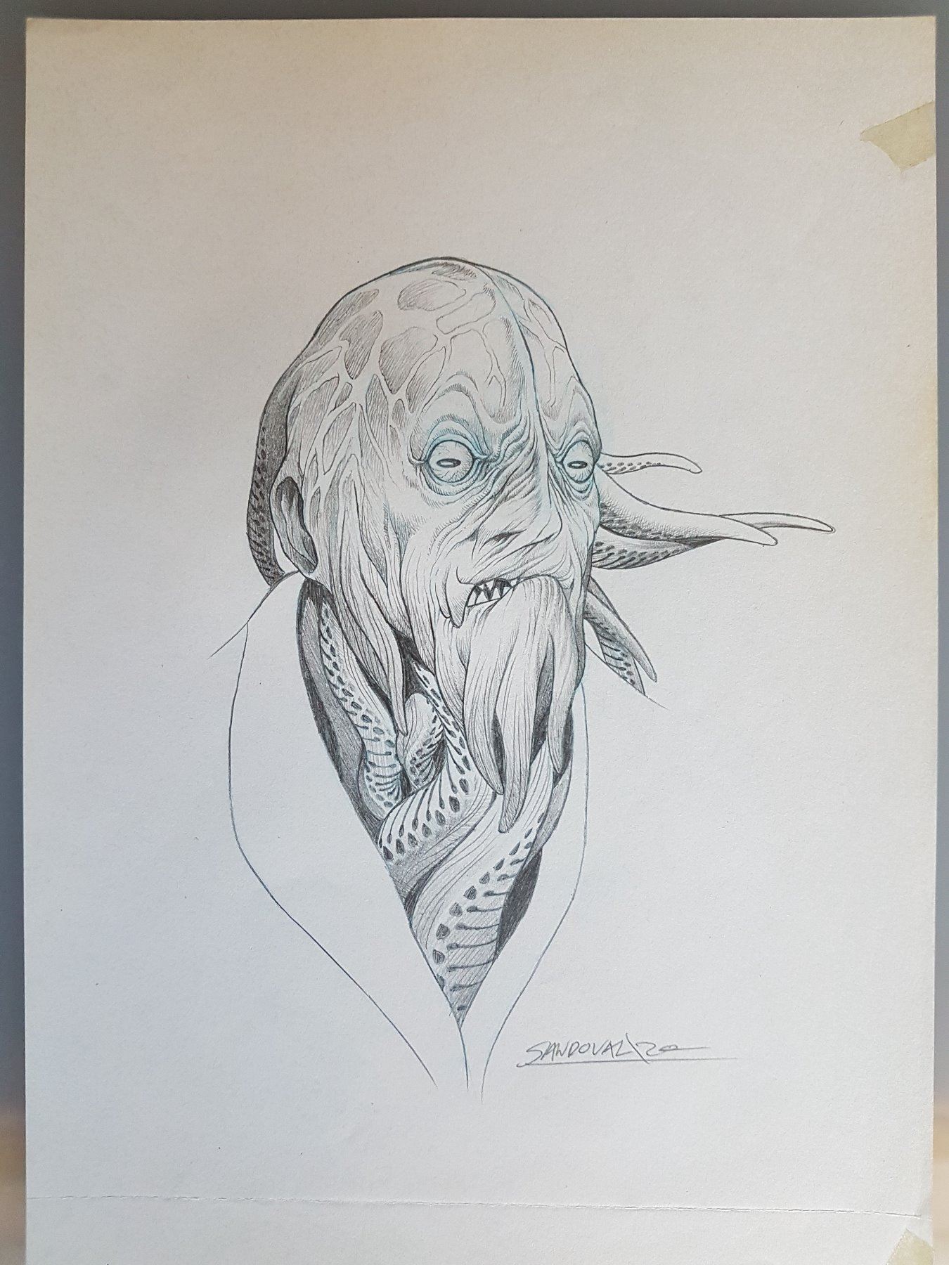 Dagon (2001) Paco Rabal Makeup Original Previous Concept Art #2