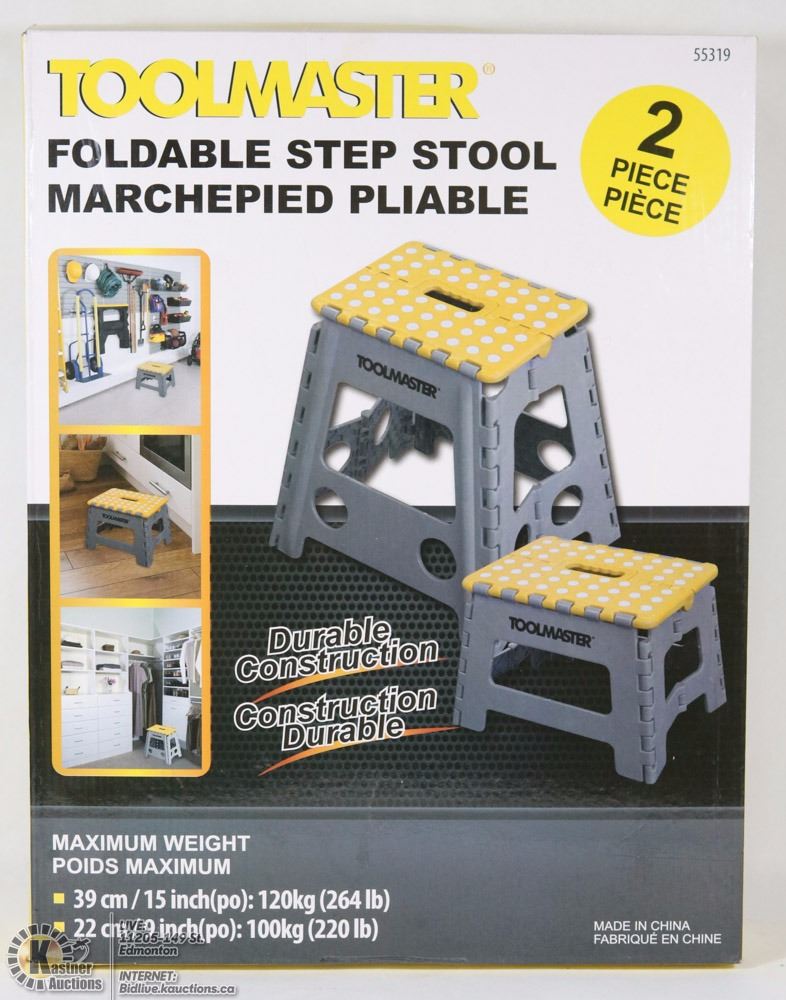 NEW TOOLMASTER 2 PC FOLDING STEP STOOL.