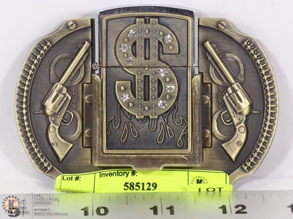 DOLLAR SIGN LIGHTER BELT BUCKLE.