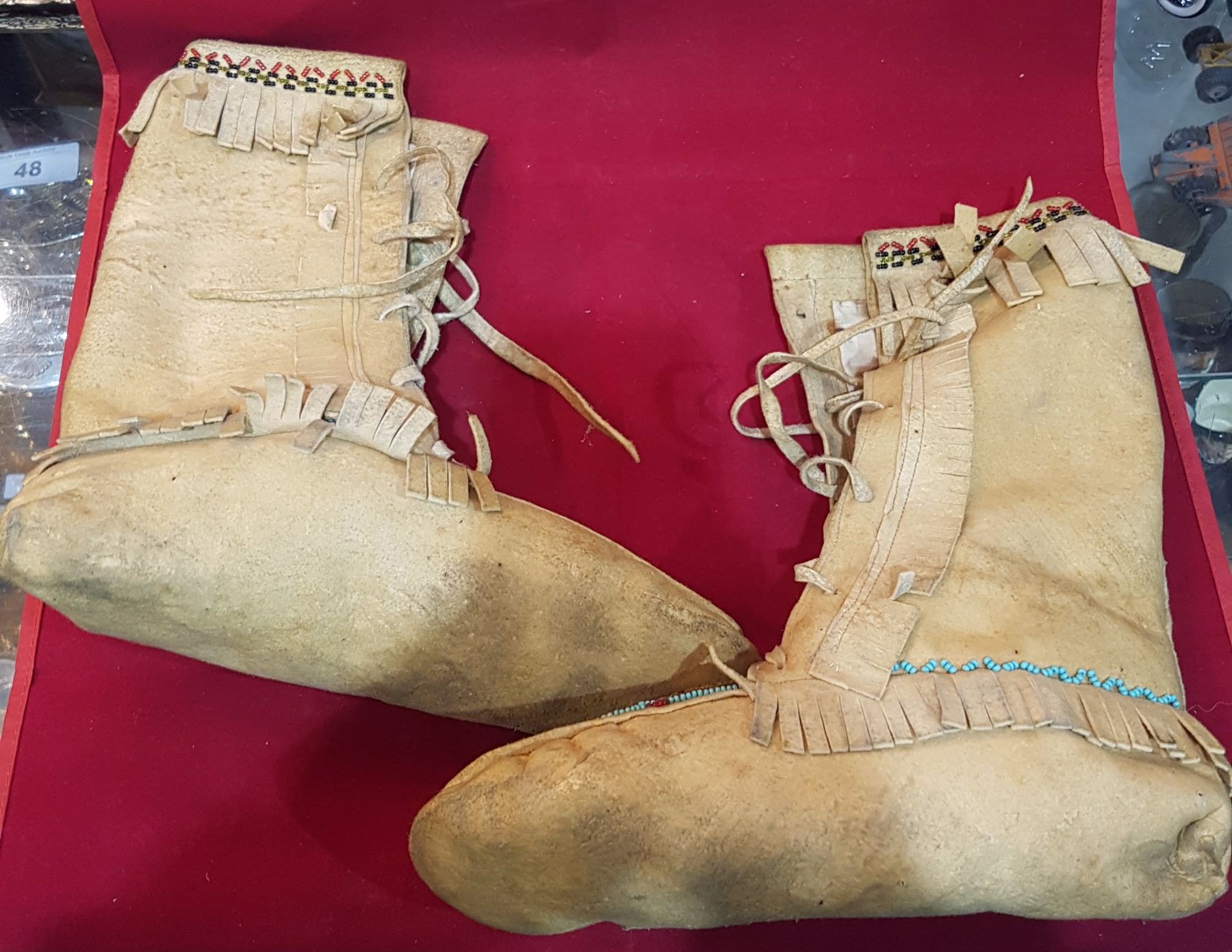 PAIR BEADED MUKLUKS