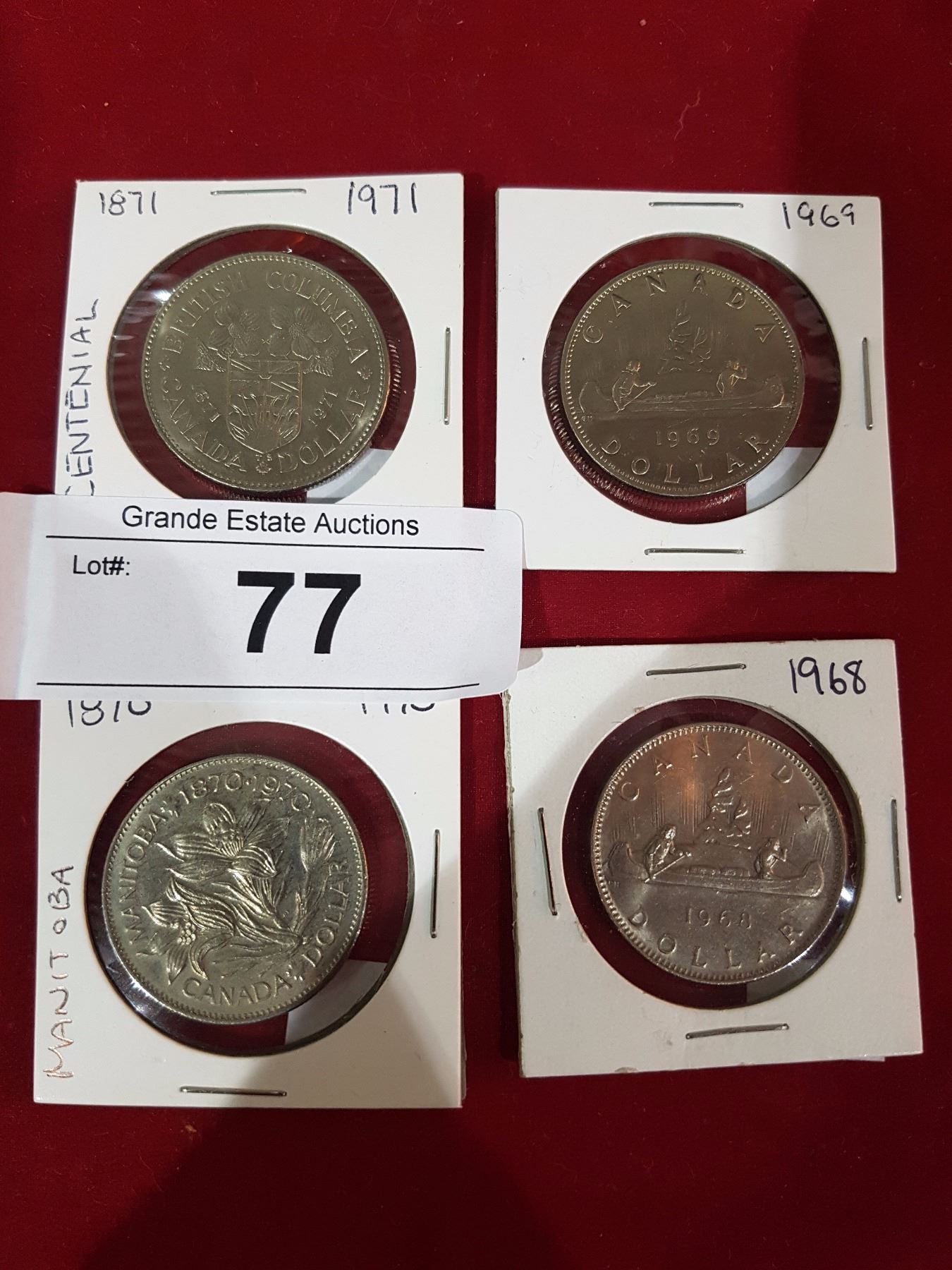 LOT OF 4 CANADIAN $1 COINS