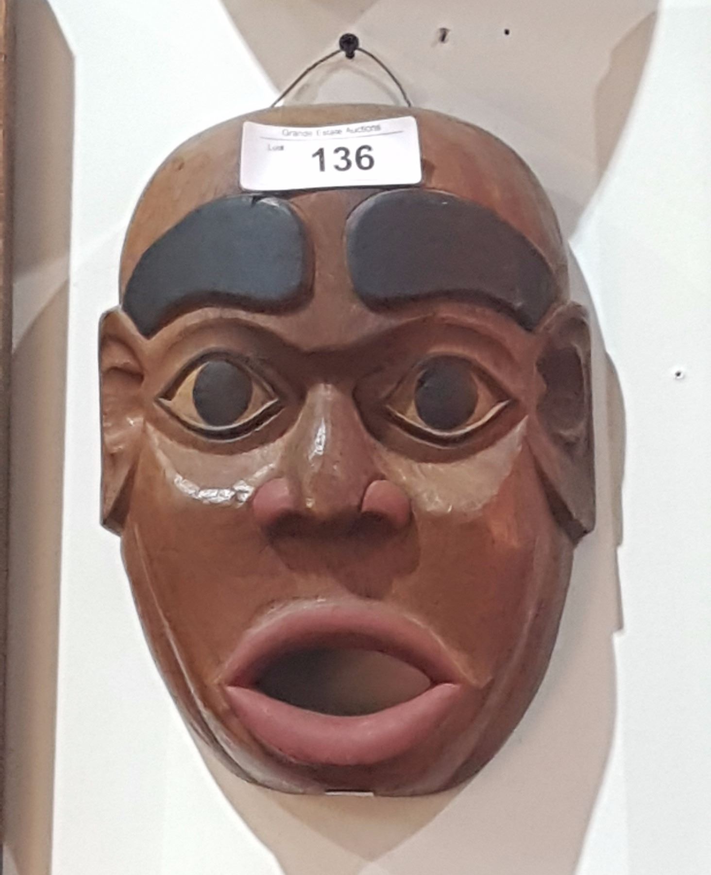 NATIVE CARVED MASK SIGNED