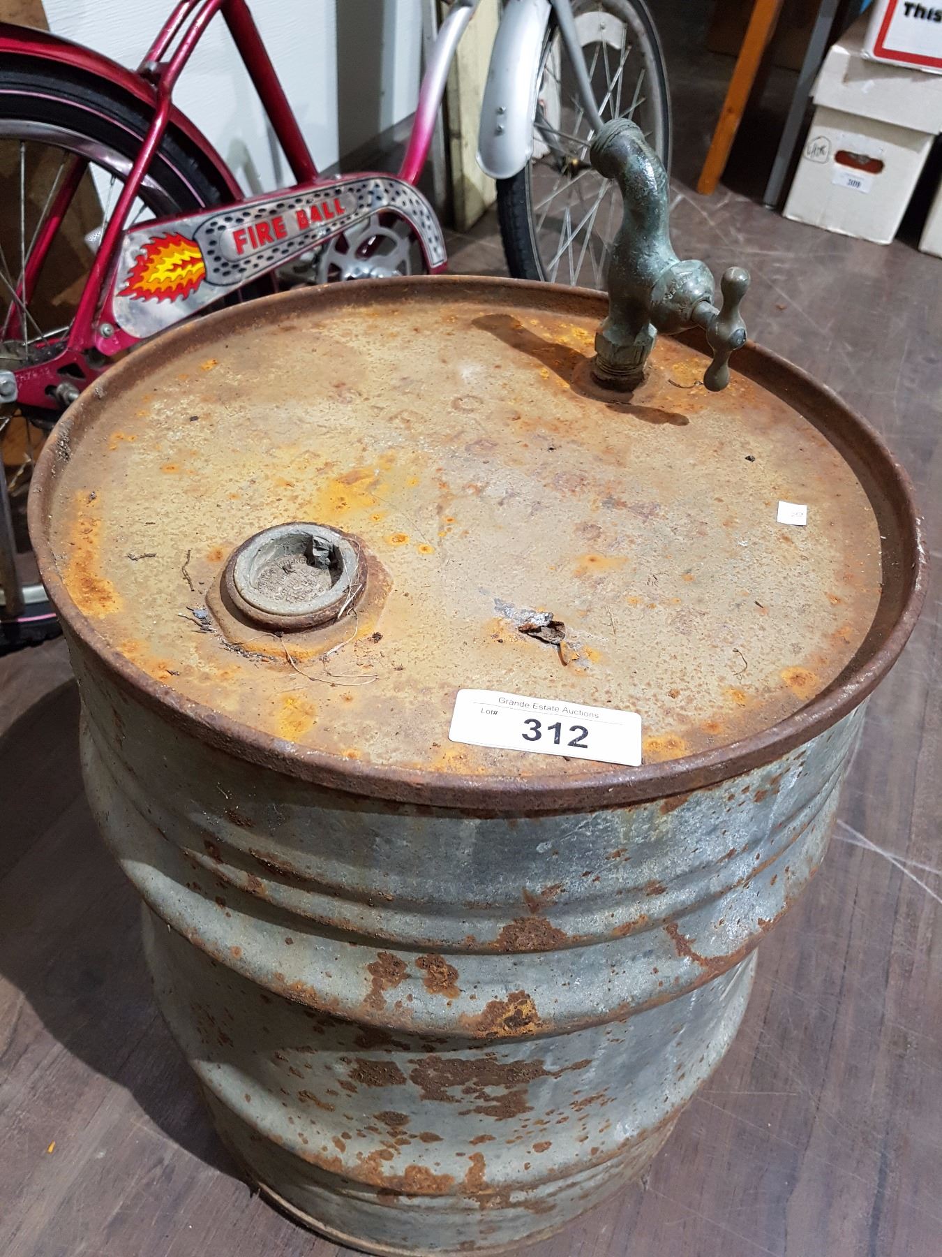 VINTAGE IMPERIAL OIL GALVANIZED FUEL BARREL