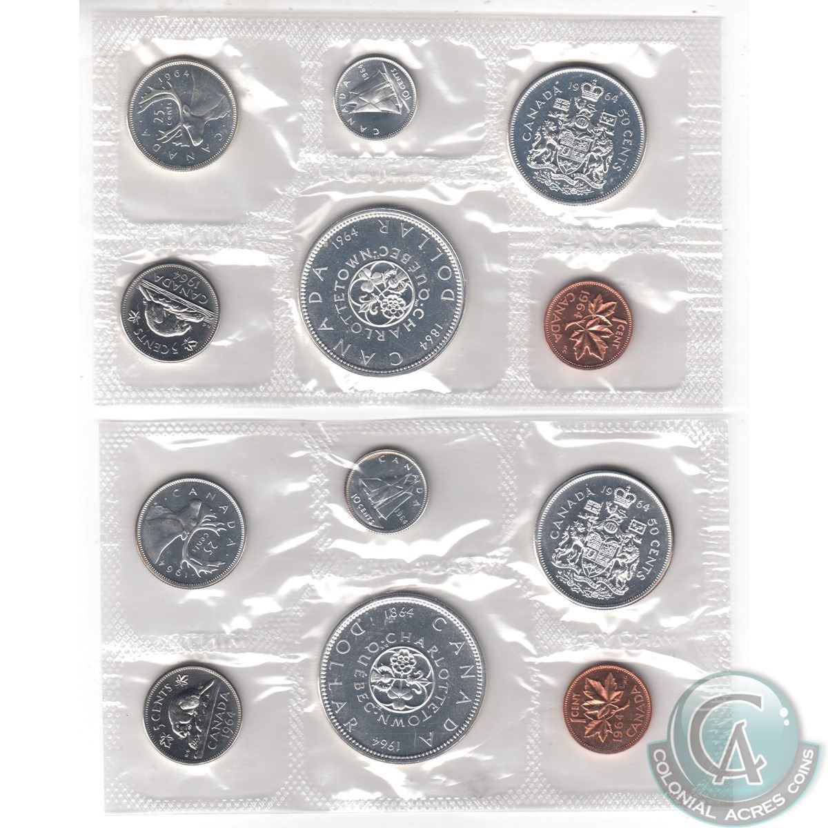 1964 Dot Variety & 1964 No Dot Variety Canada silver Proof Like Sets ...