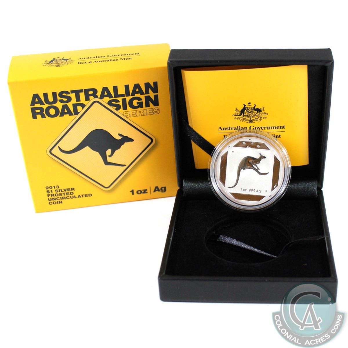 2013 Australia $1 Road signs 'Kangaroo' Silver Frosted Uncirculated ...