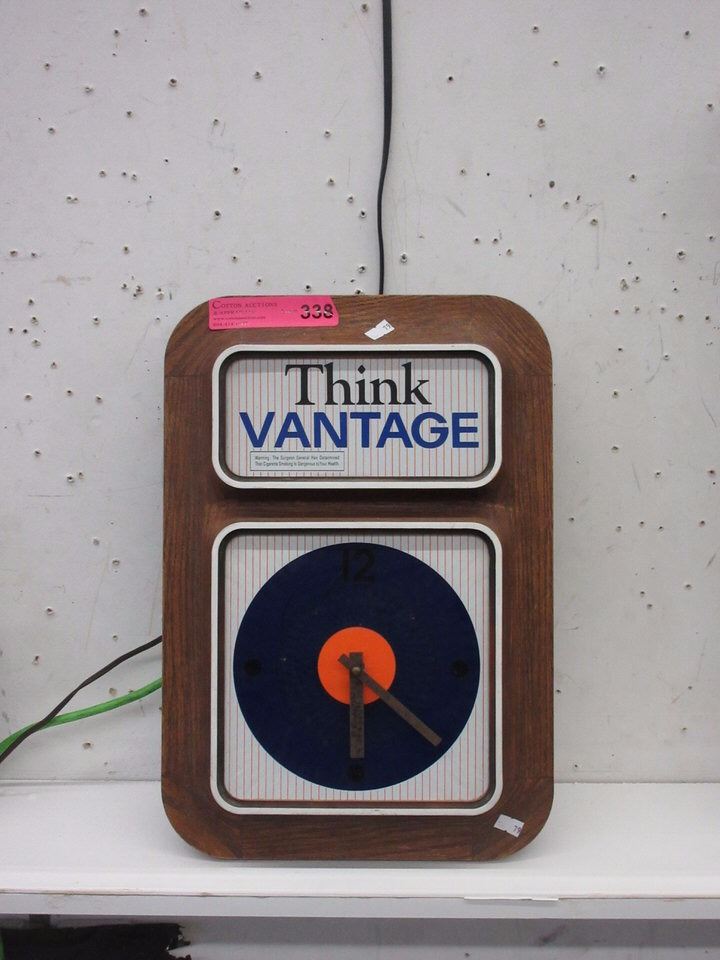 Electric "Vantage Cigarette" Advertising Clock