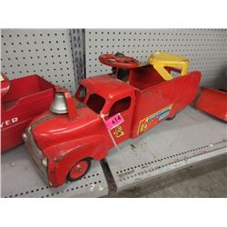 Vintage Marx Metal Ride On Fire Truck