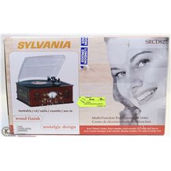 NEW SYLVANIA TURNTABLE/CD/RADIO/CASSETTE PLAYER.