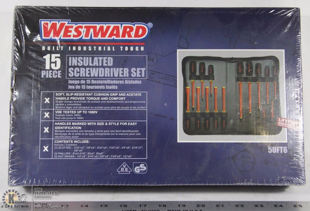 WESTWARD 15 PIECE INSULATED SCREWDRIVER SET