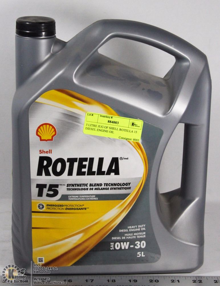 5 LITER JUG OF SHELL ROTELLA 15 DIESEL ENGINE OIL