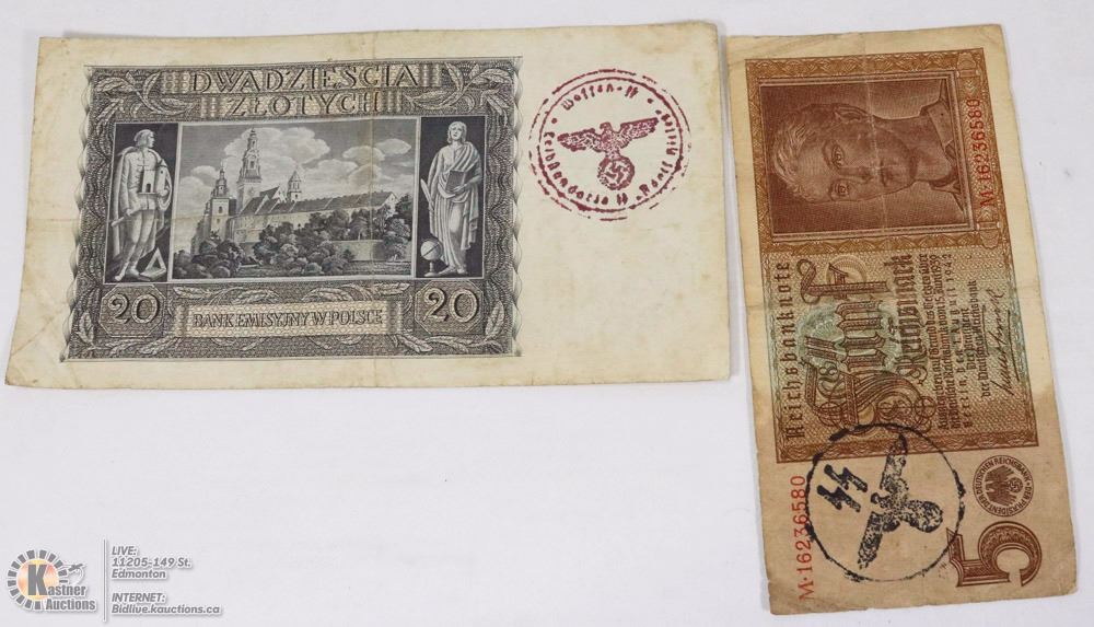 GERMAN WWII BANK NOTES WAFFEN SS 1 SS DIVISION