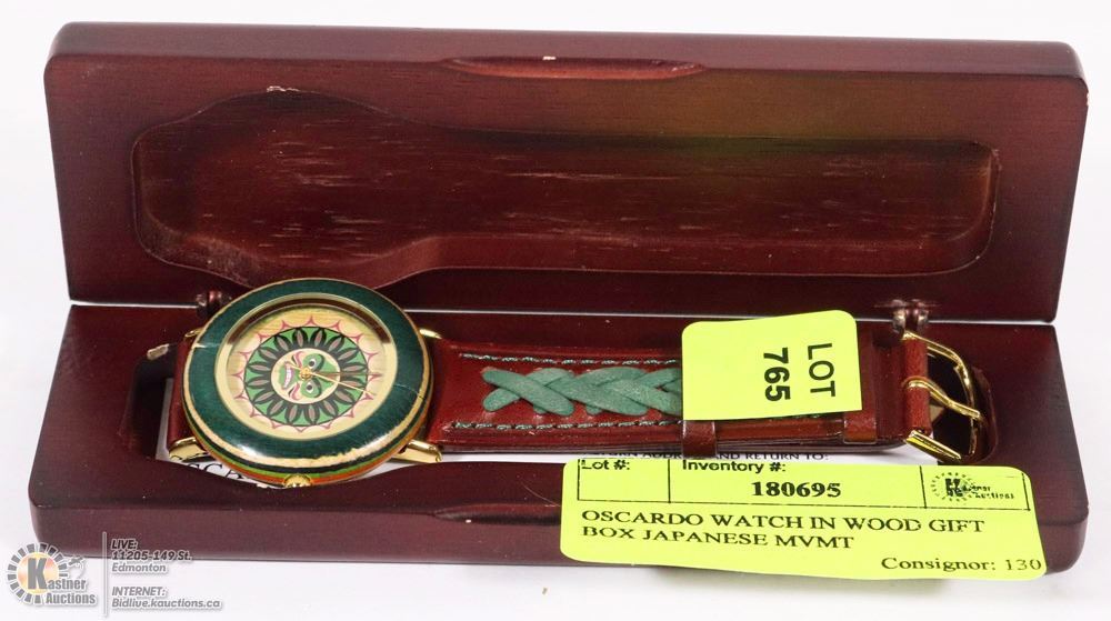 OSCARDO WATCH IN WOOD GIFT BOX JAPANESE MVMT