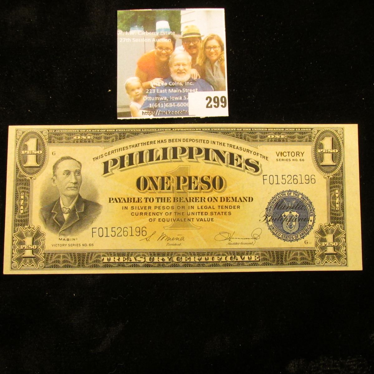 ONE PESO VICTORY NOTE FROM THE PHILLIPINES