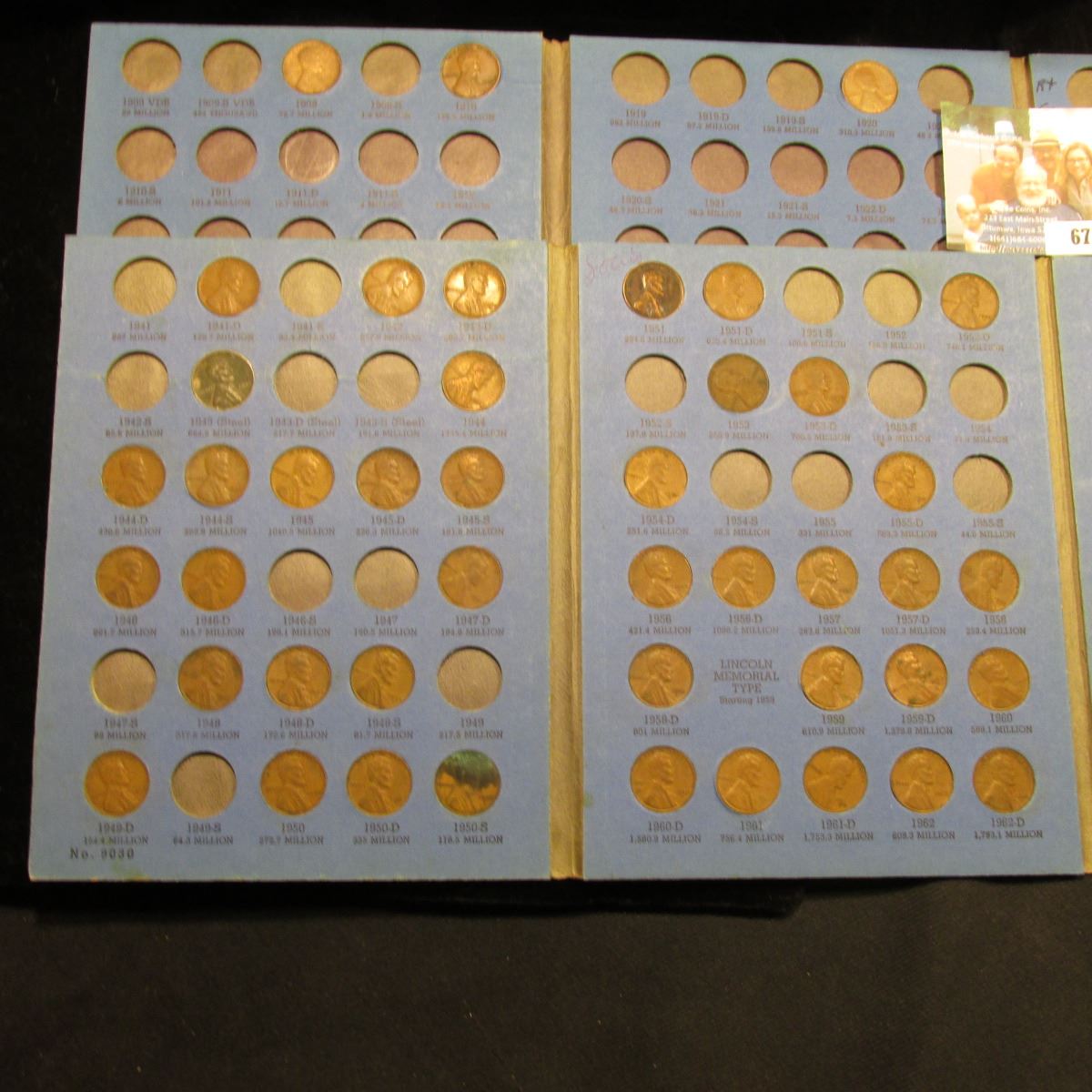 (3) Whitman coin folders with Lincoln cents dating back to 1909 P VDB ...