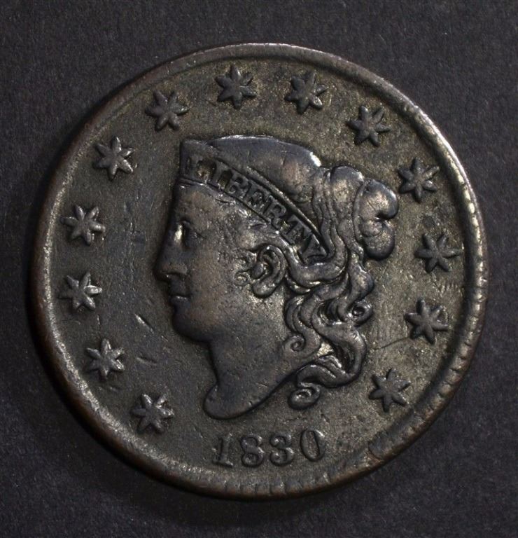 1830 LARGE CENT FINE