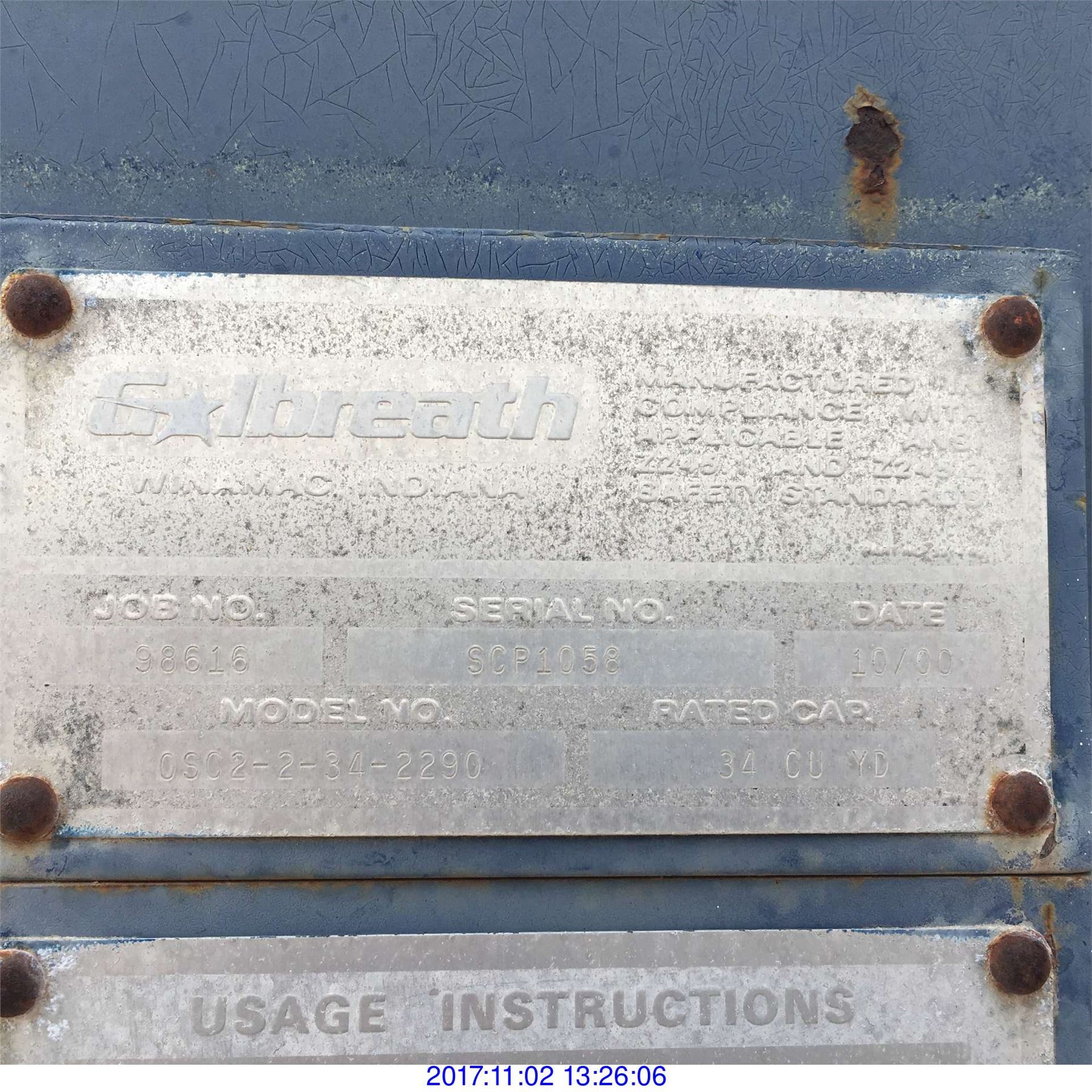GALBREATH TRASH COMPACTOR