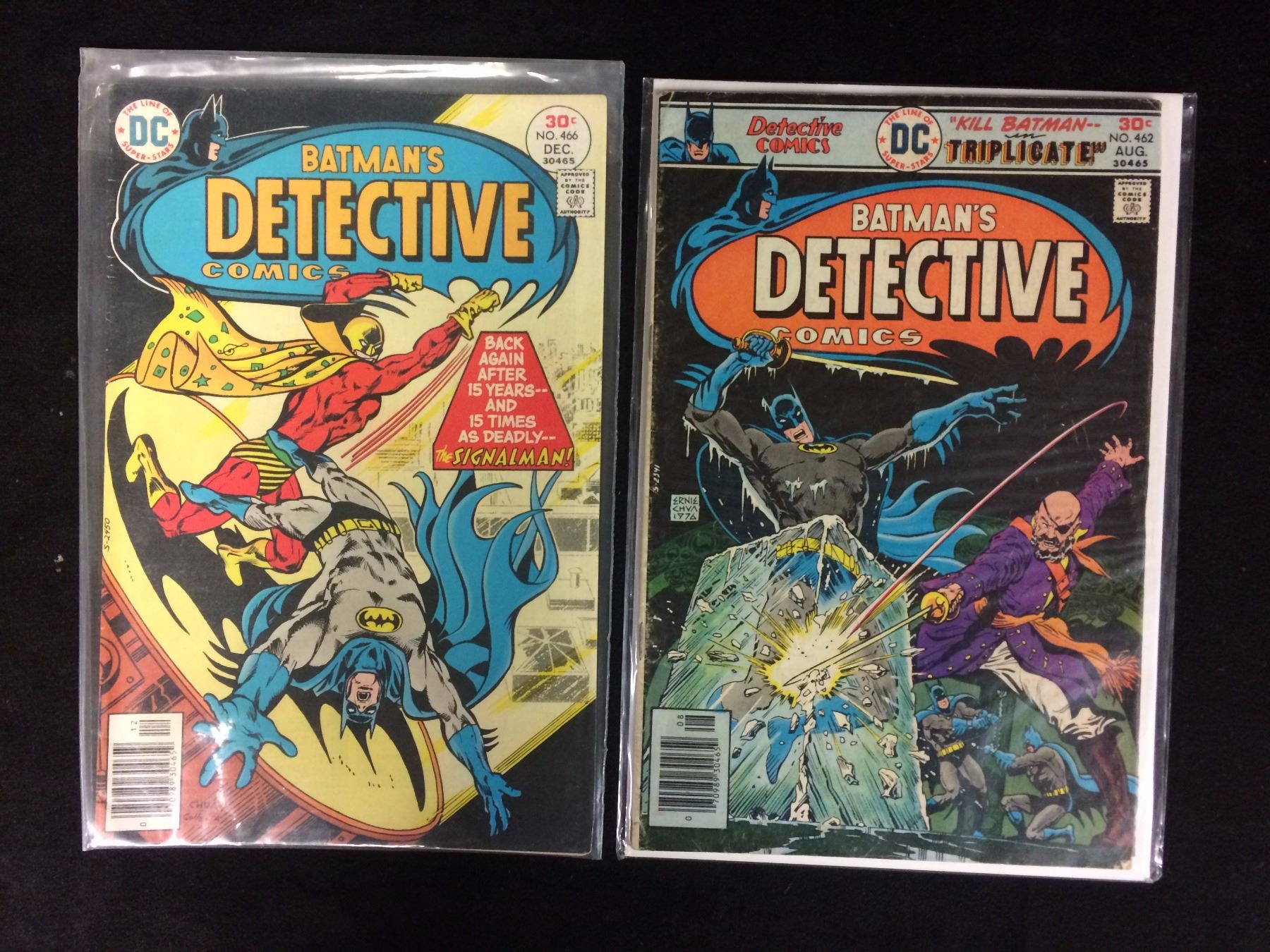 BATMAN'S DETECTIVE COMIC BOOK LOT #466, 462 (DC COMICS)
