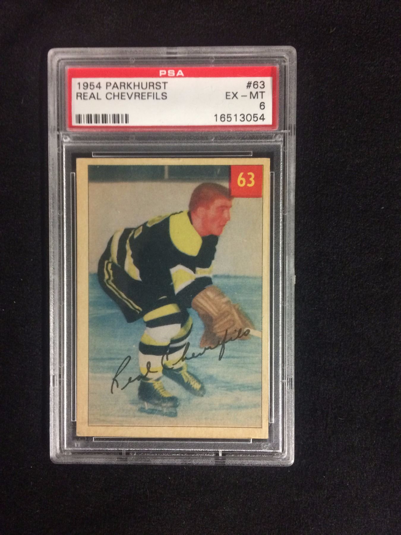 1954 PARKHURST #63 REAL CHEVREFILS (EX-MT 6) PSA