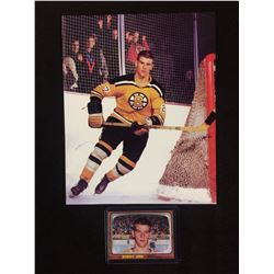 BOBBY ORR 8 X 10 PHOTO WITH BOBBY ORR ROOKIE CARD REPRINT