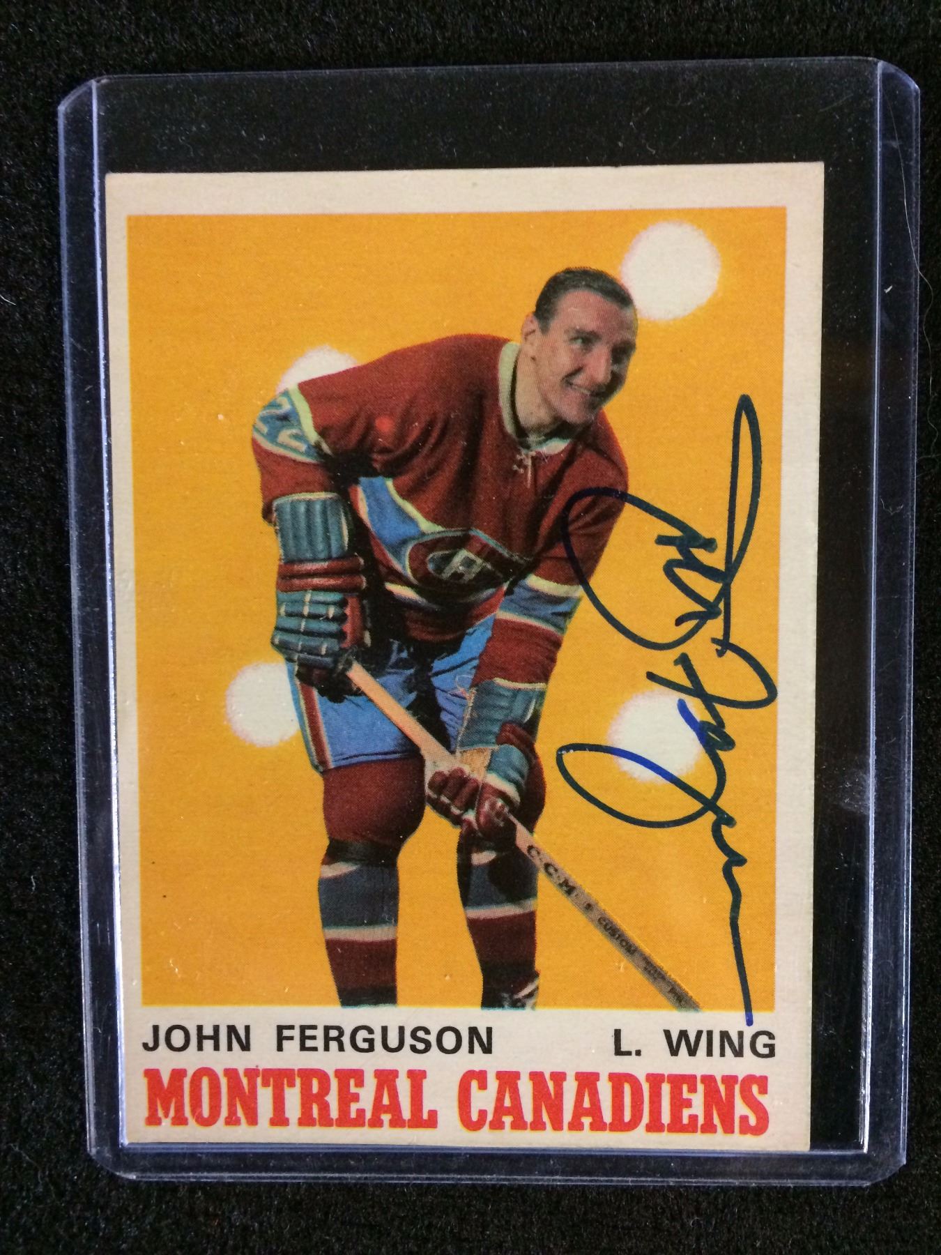AUTOGRAPHED 1971 OPC JOHN FERGUSON HOCKEY CARD