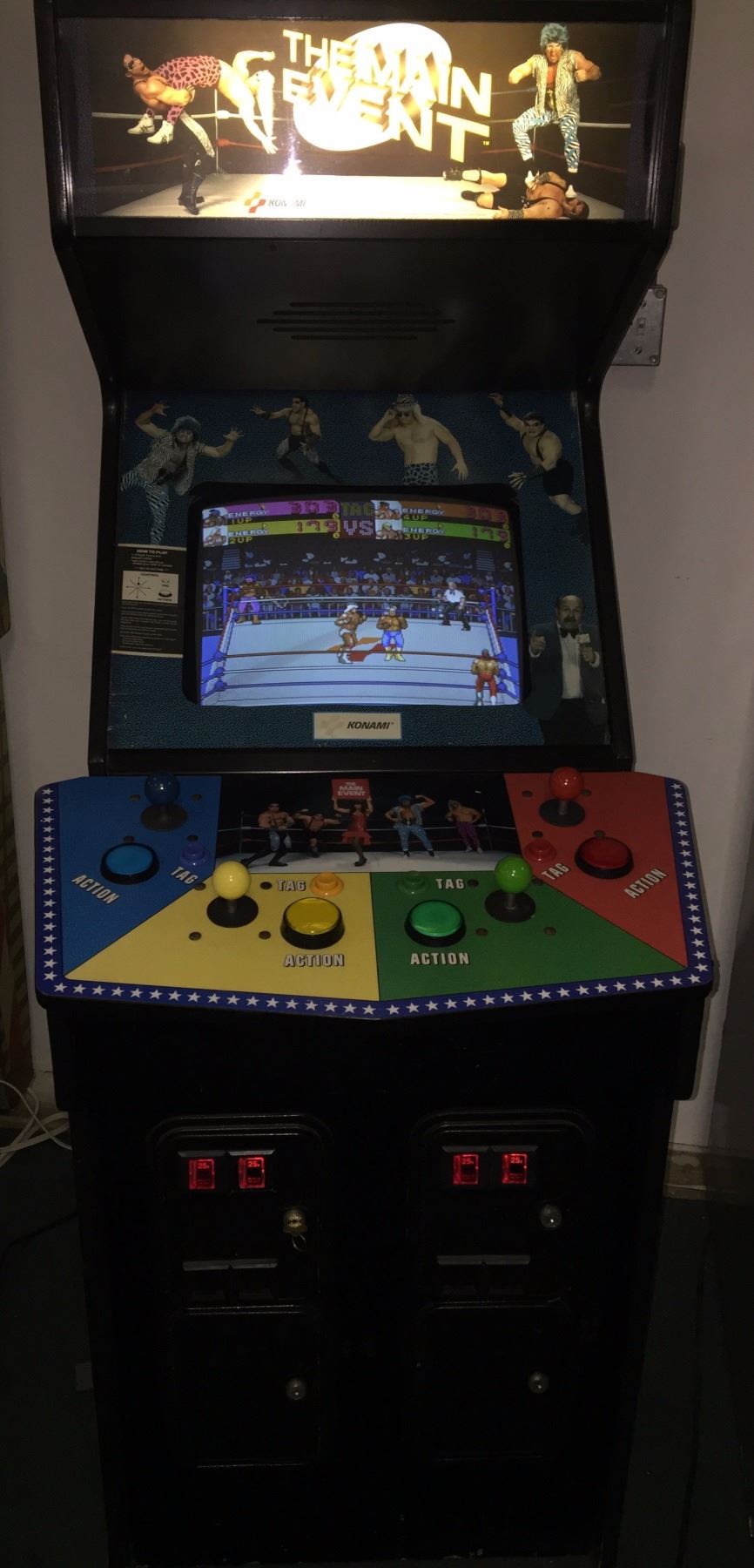 VINTAGE THE MAIN EVENT 4 PLAYER WRESTLING ARCADE PERFECT WORKING ORDER