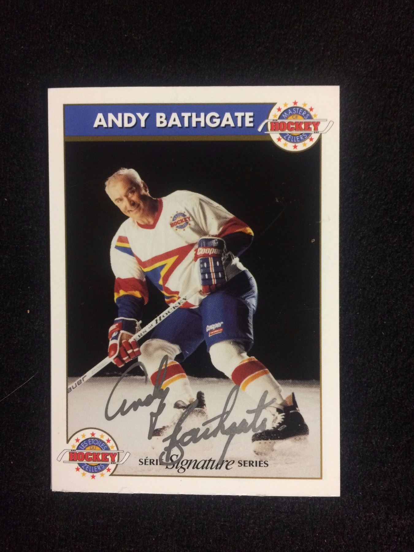 ANDY BATHGATE AUTOGRAPHED ZELLERS SIGNATURE SERIES HOCKEY CARD