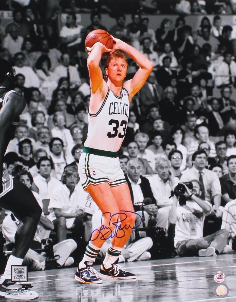 Larry Bird Signed Celtics 16x20 Photo (Bird Hologram)