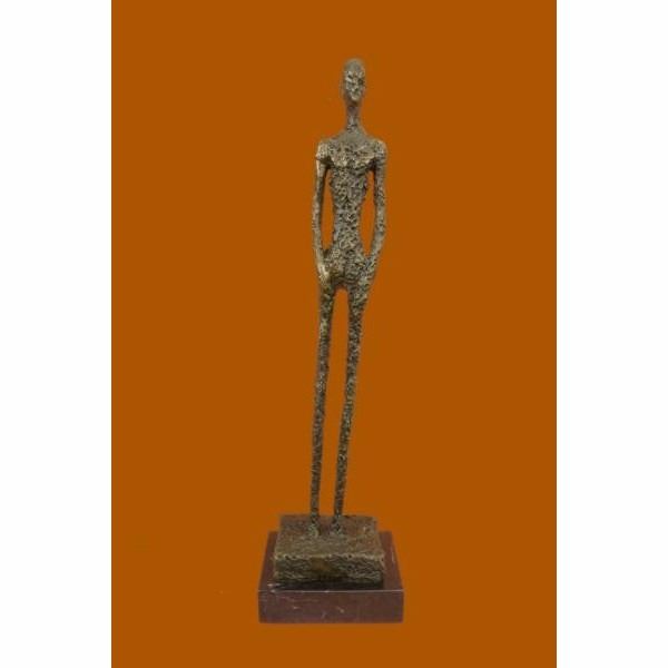 Standing Tall Man Gia Stick Figurine Bronze Sculpture Marble Base ...