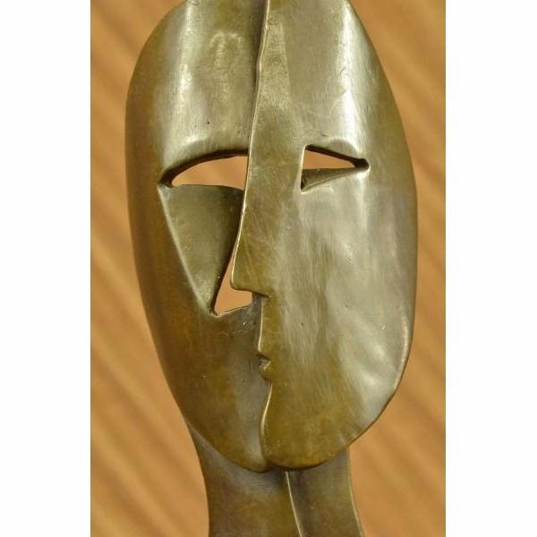 Bronze Sculpture depicting two faces Mask by Picasso Art Deco Modern ...