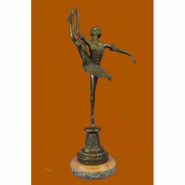 Art Nouveau Brown Patina Gory Little Ballerina Bronze Sculpture Dance ...