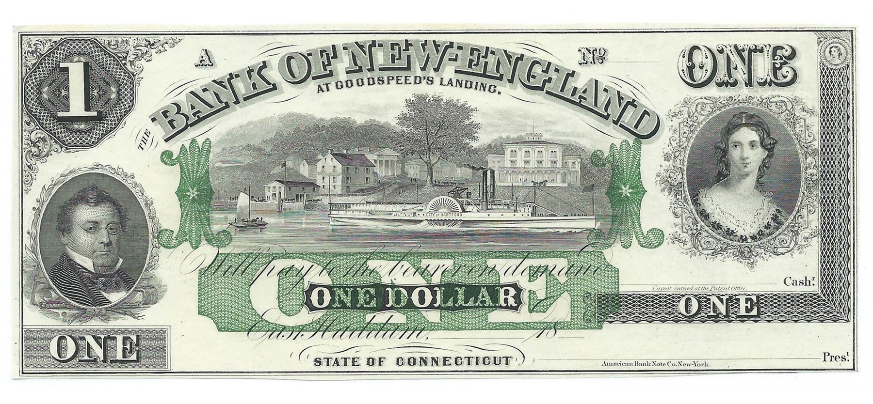 1850's $1 Obsolete Bank Note of Goodspeed's Landing Connecticut