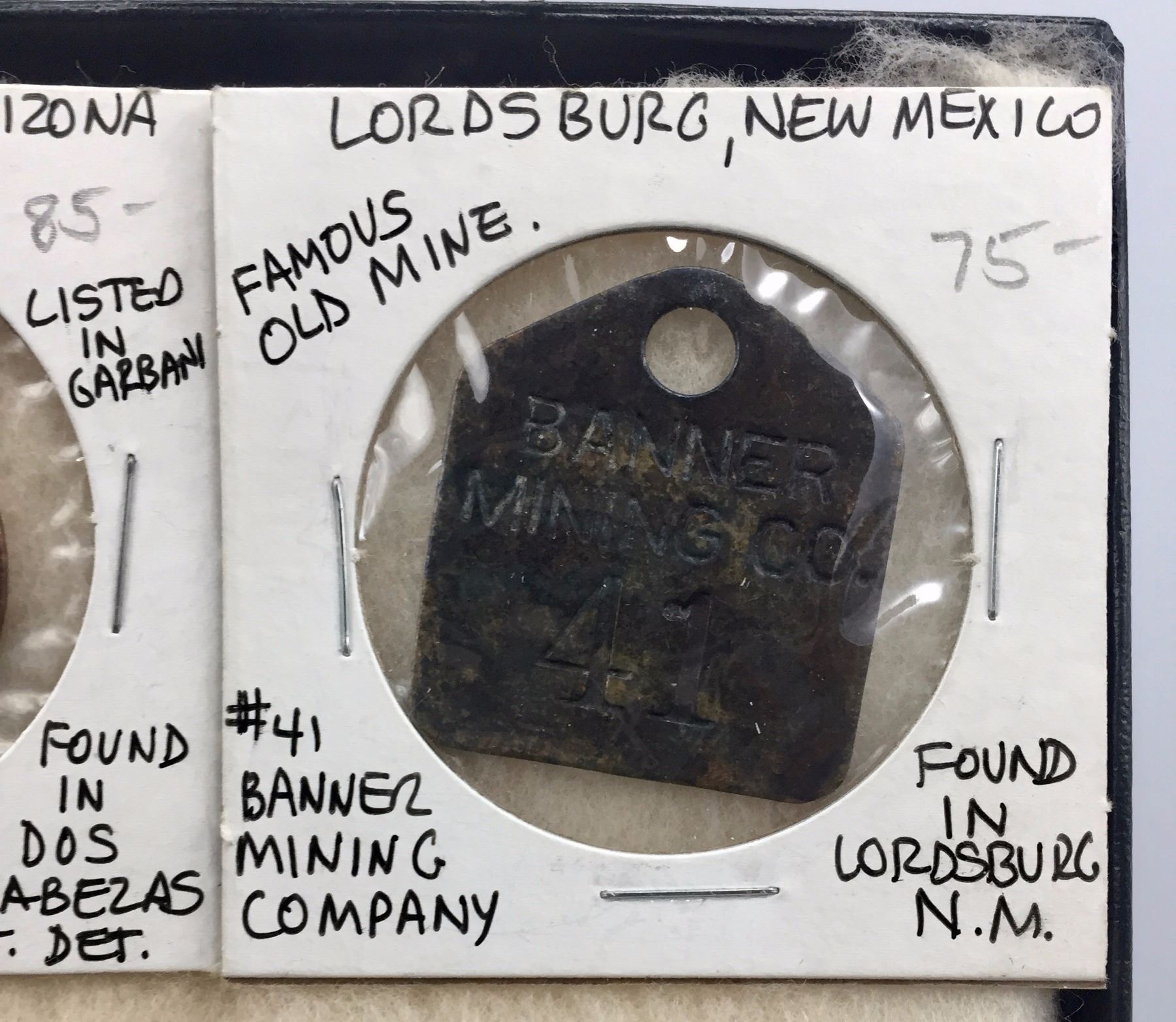 Old Mining Tags Display